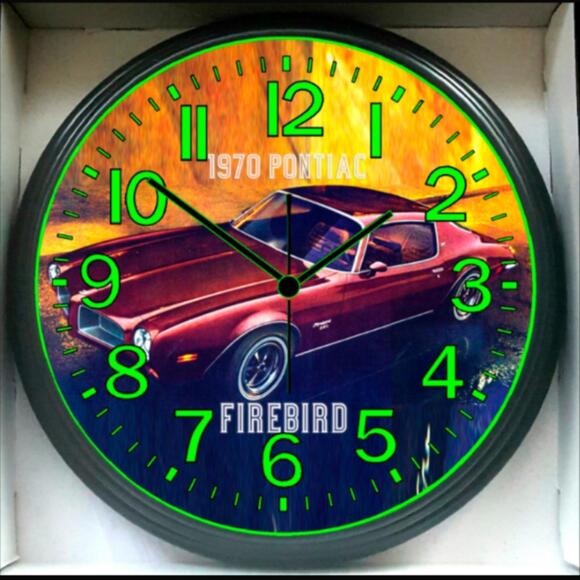 Wall Decor | 197 Pontiac Firebird Glow In The Dark Wall Clock New ...